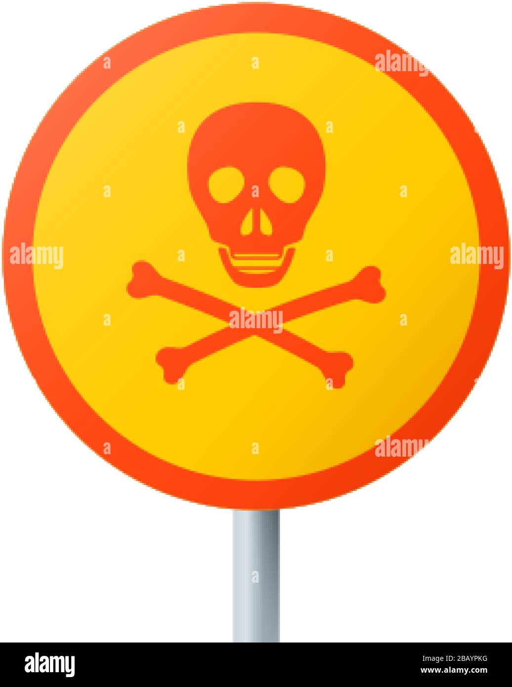 Poison danger symbol. Circular sign of death hazard. Skull and ...