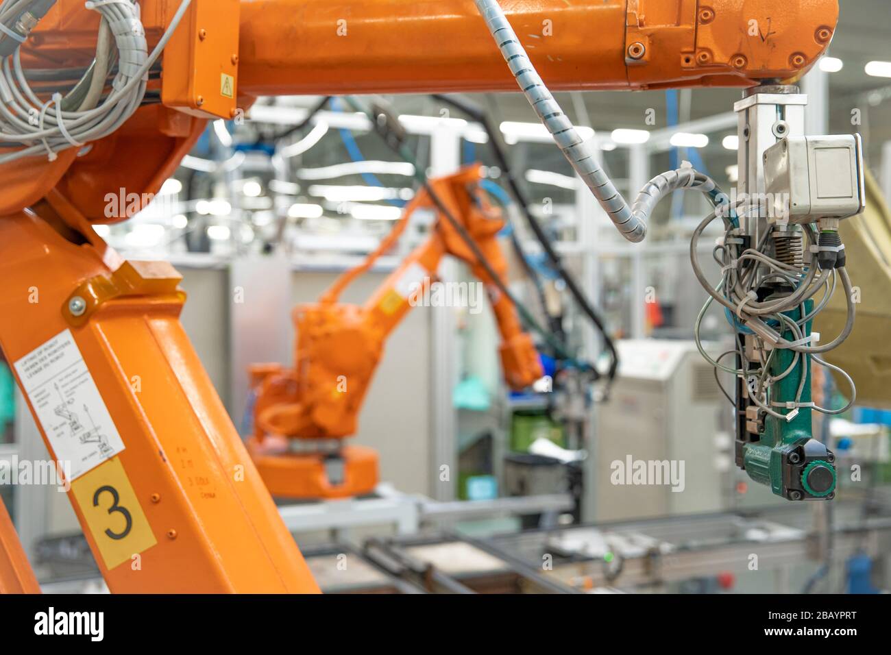 robotization of modern industry in the factory. New program industry 4. ...