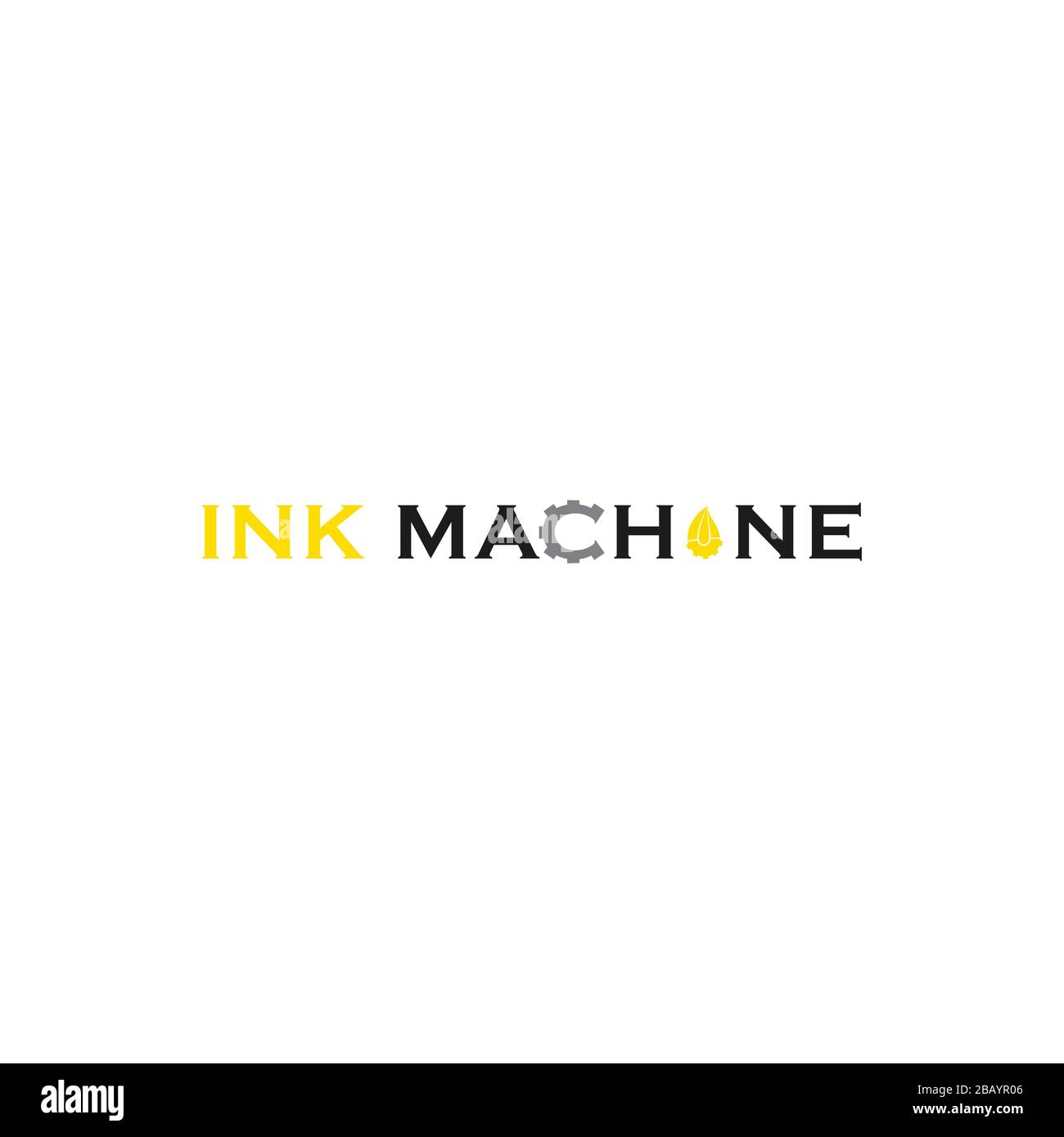 This logo depicts an ink machine tool by using 2 symbols namely the ink ...