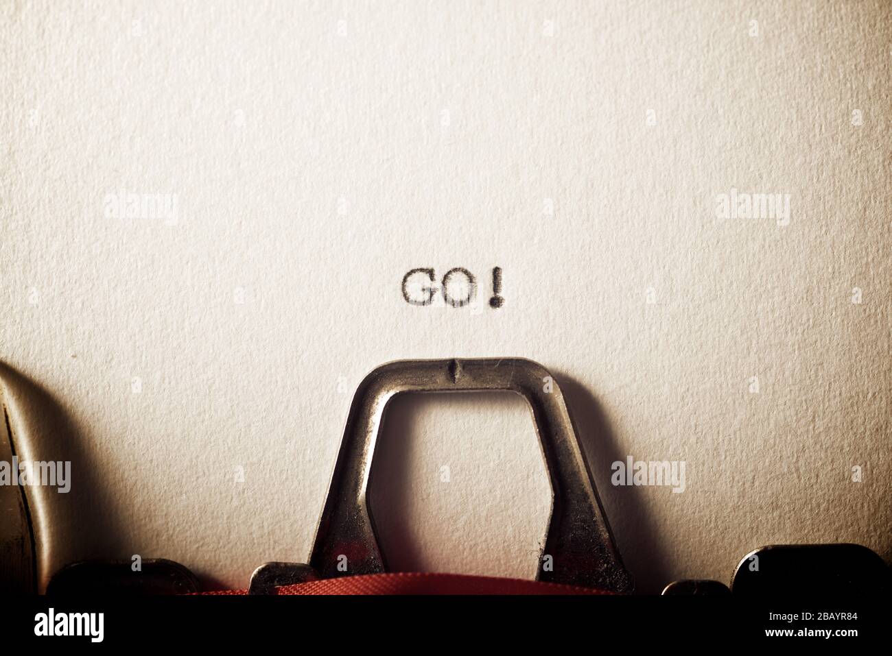 The word Go written with a typewriter Stock Photo - Alamy