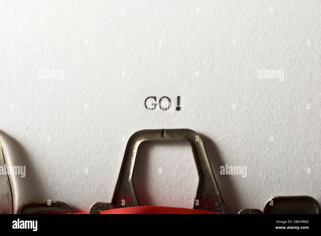 The word Go written with a typewriter Stock Photo - Alamy