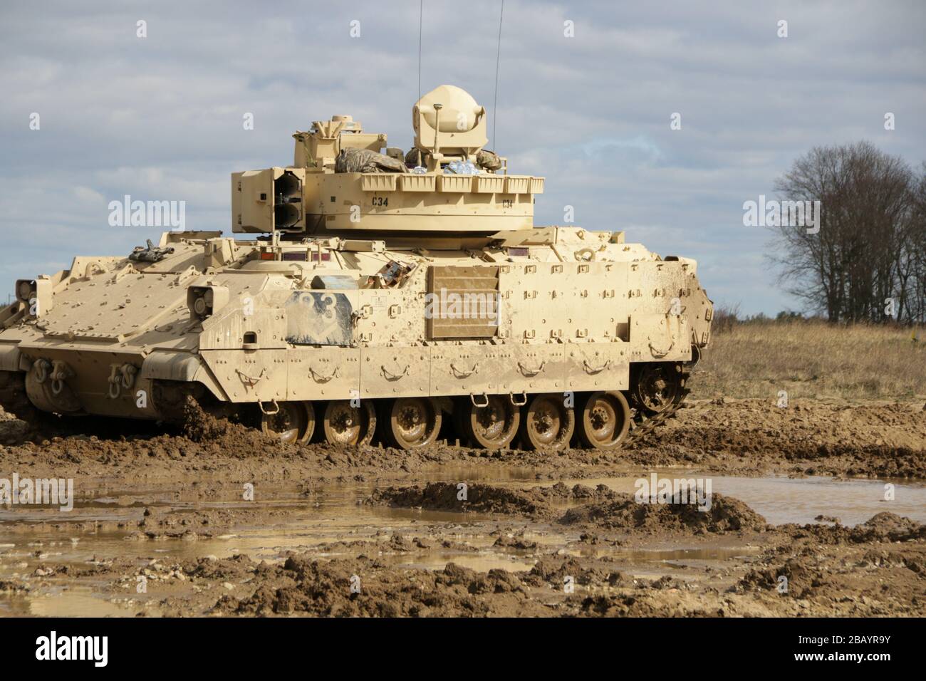 An M2A2 Bradley Infantry Fighting Vehicle assigned to Charlie Company ...