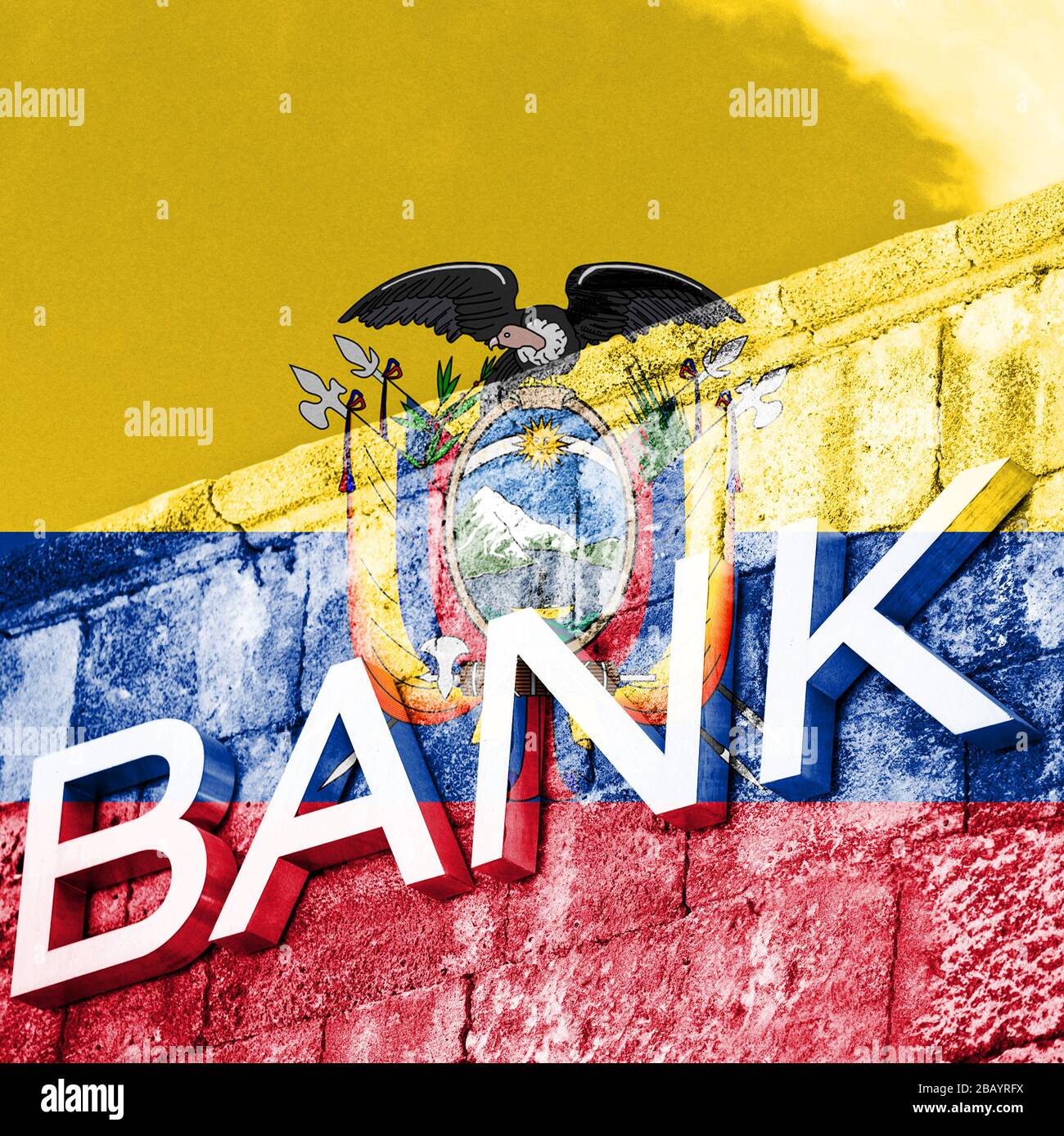 Finance and economy concept of bank with flag of Ecuador Stock Photo ...