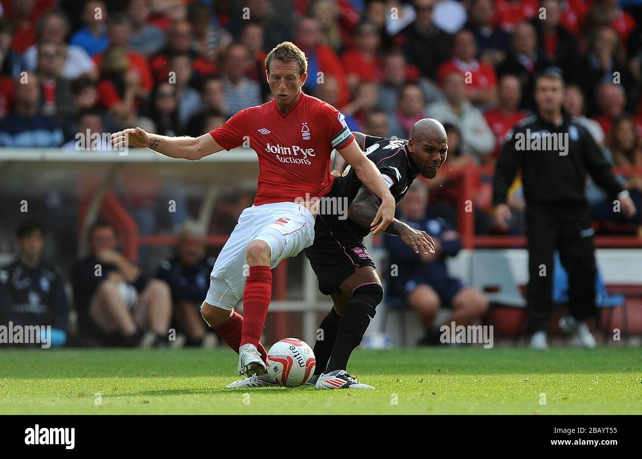 Nottingham Forest's Danny Collins (left) and Birmingham City's Marlon ...