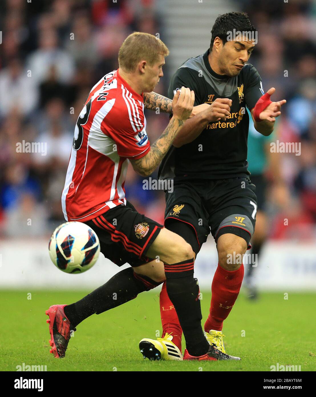 Sunderlands james mcclean and liverpools luis suarez hi-res stock ...