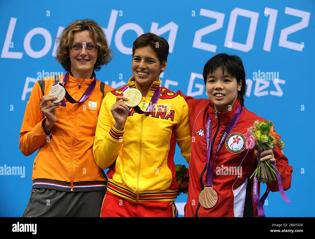 (left to right) Silver Medalist Netherland's Magda Toeters, Gold ...