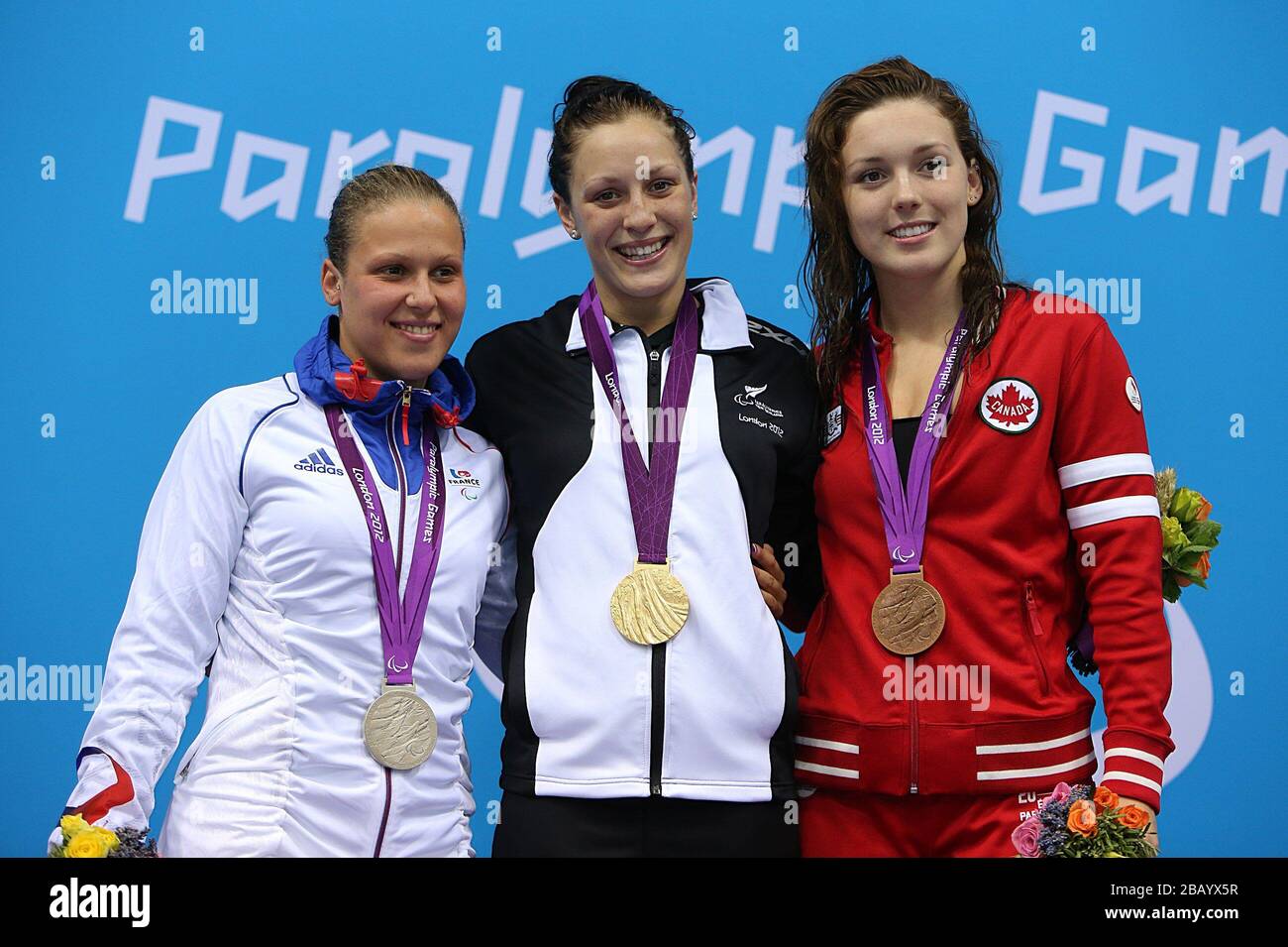 (left to right) Silver Medalist France's Elodie Lorandi, Gold Medalist ...