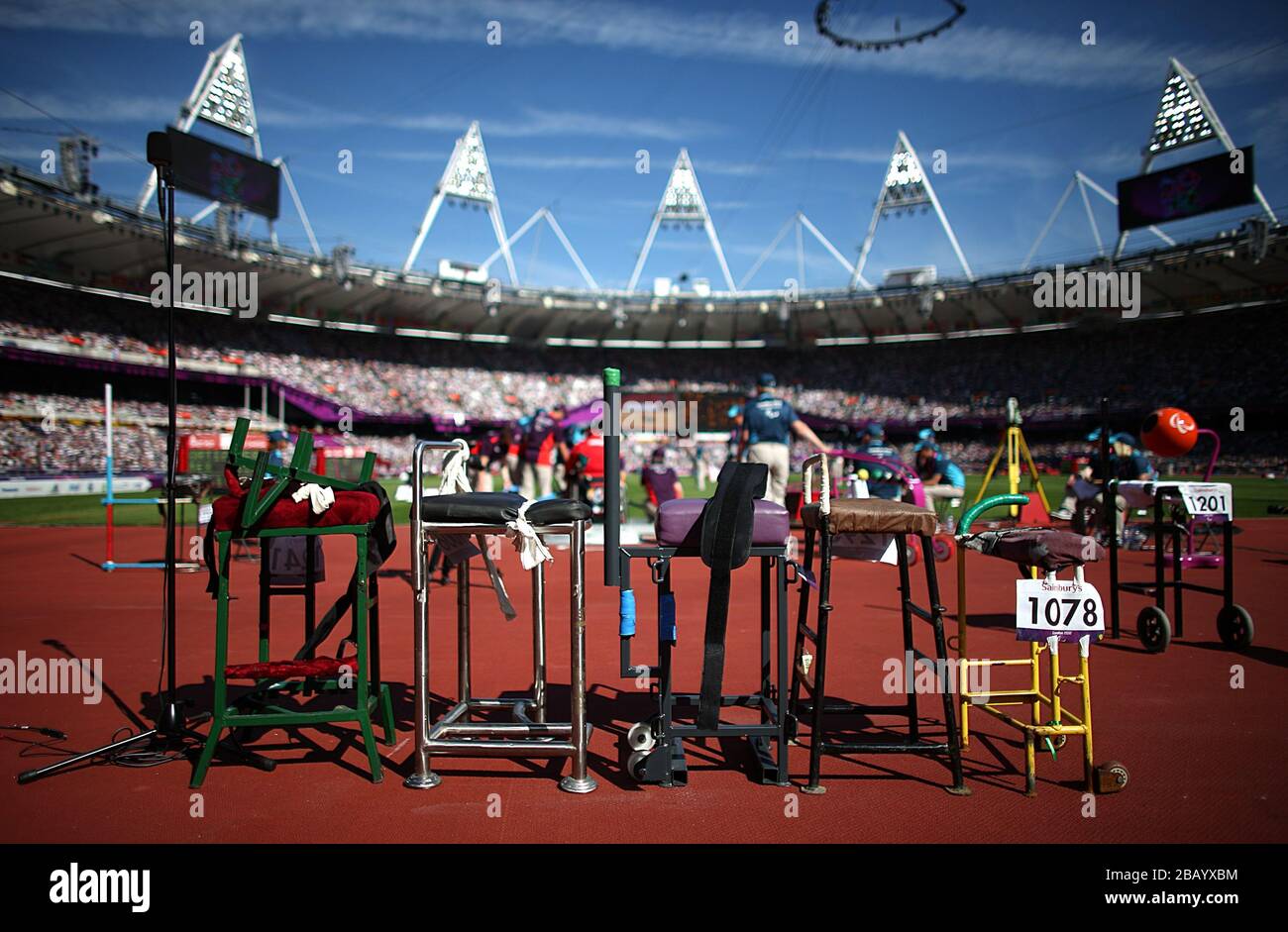 Seats which are used in the Women's Shot Put - F57/58 at the Olympic ...
