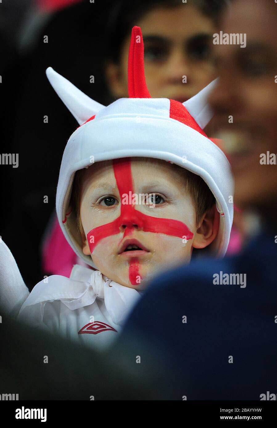 An england fan with face paint in the stands hi-res stock photography ...