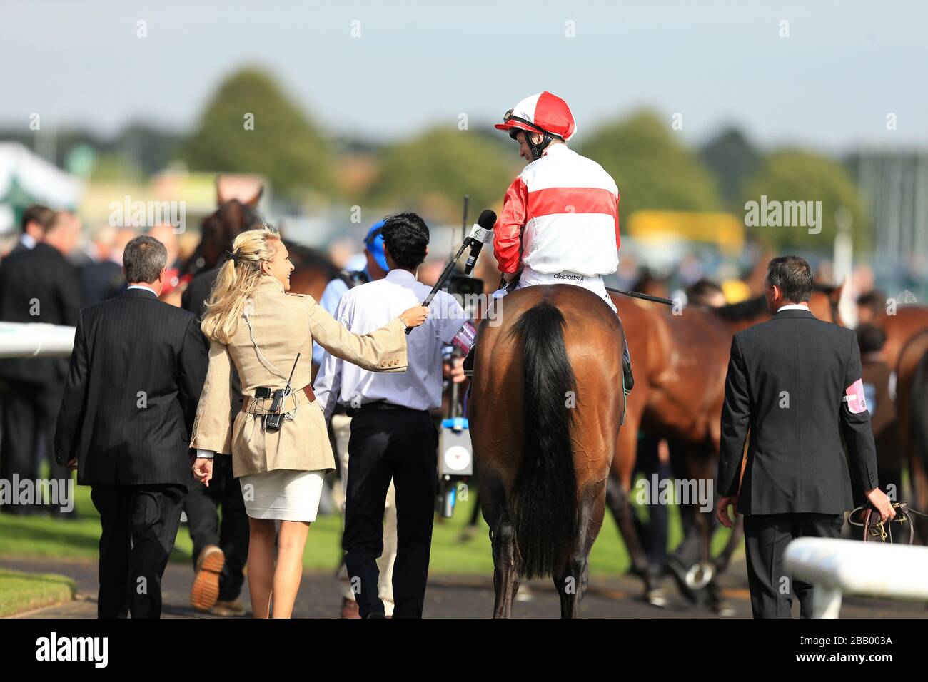 Jockey Franny Norton is interviewed by channel 4 racing presenter Emma ...