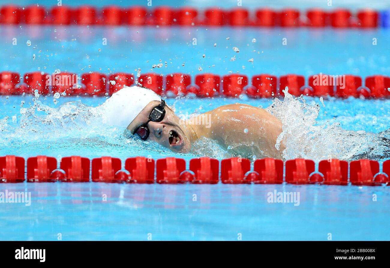 New Zealand's Cameron Leslie on his way to victory in the Men's 150m ...