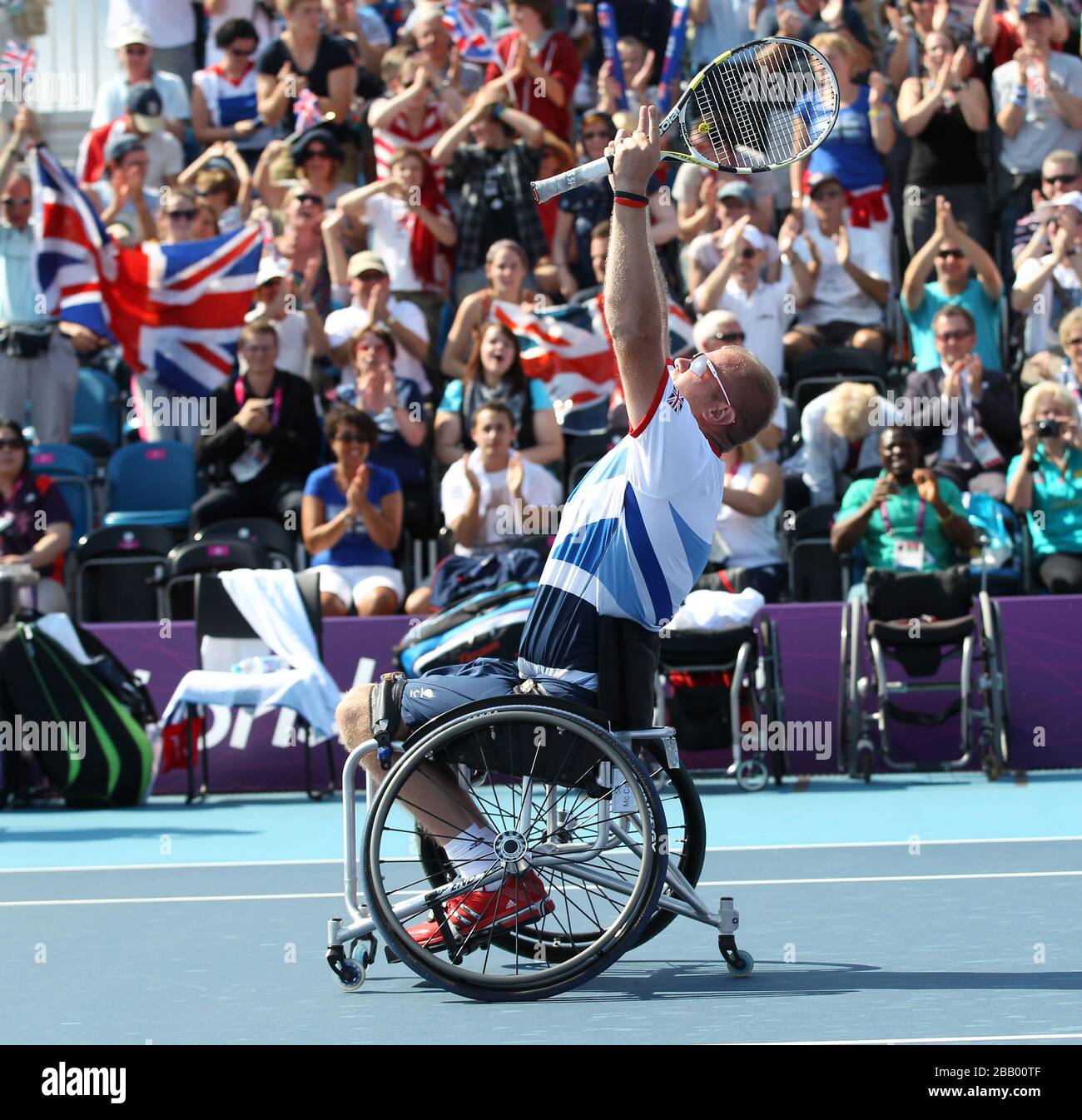 Great Britain's Marc McCarroll celebrates winning the Men's doubles ...