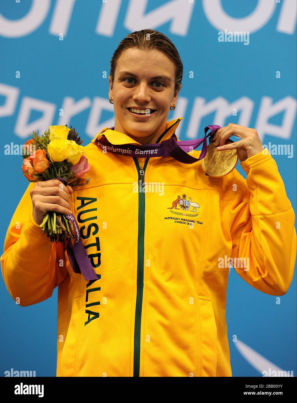 Australia's Jacqueline Freney on the podium with her gold medal after ...