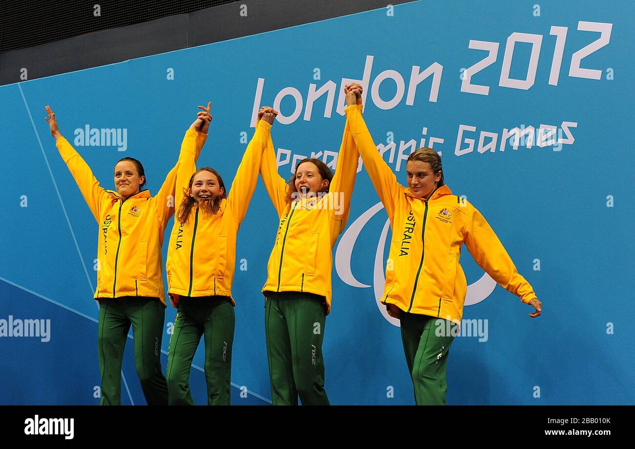 (L-R) Australia's Ellie Cole, Maddison Elliott, Katherine Downie and ...