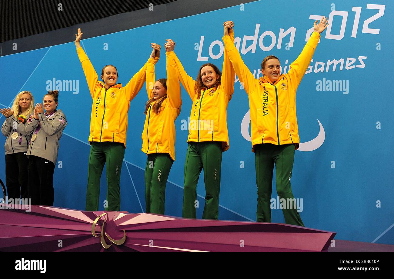 (L-R) Australia's Ellie Cole, Maddison Elliott, Katherine Downie and ...