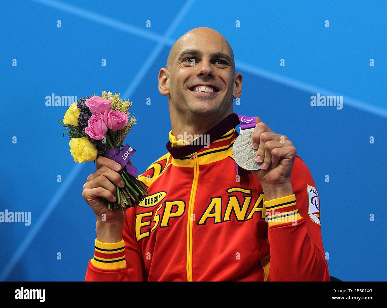 Spain's Richard Oribe with his Silver Medal for the Men's 100m ...