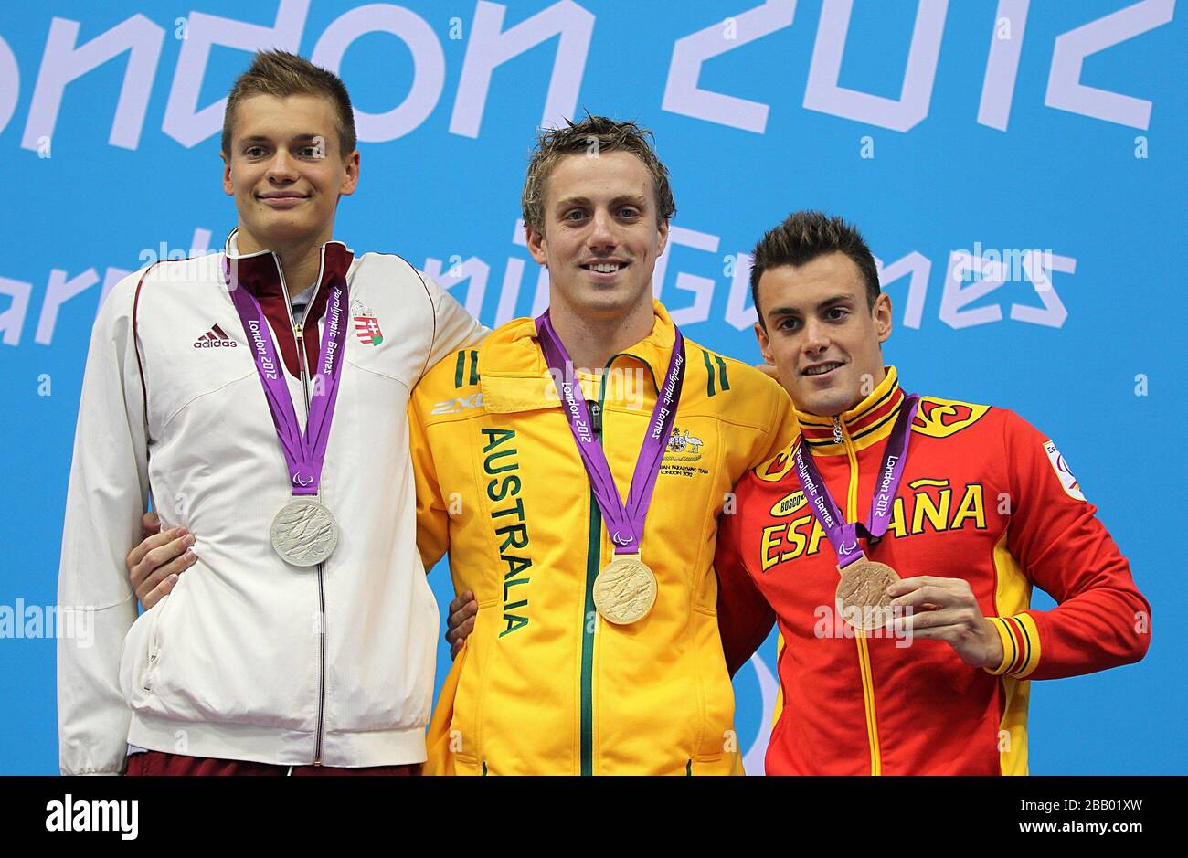 (left to right) Silver Medalist Hungary's Tamas Toth, Gold Medalist ...