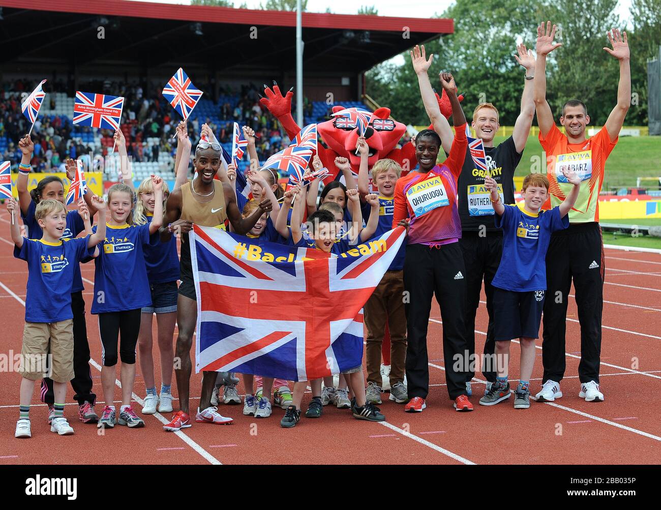 Great Britain's Mo Farah, Christine Ohuruogu, Greg Rutherford and ...