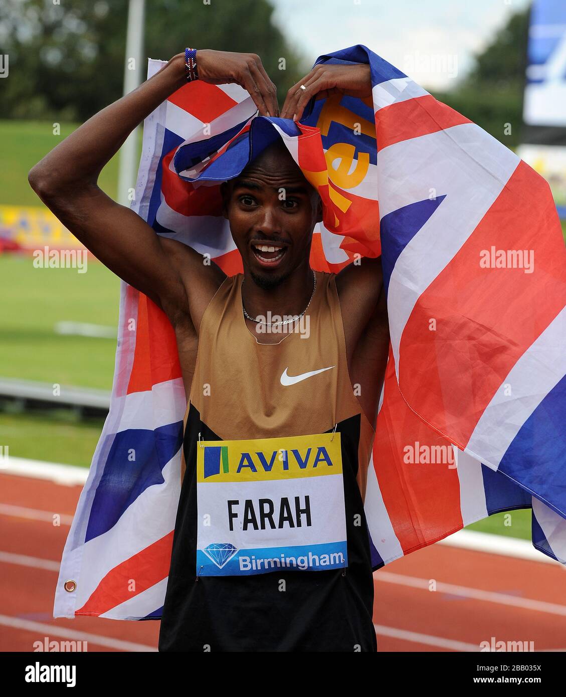 Great Britain's Mo Farah after winning the 2 mile race at The ...