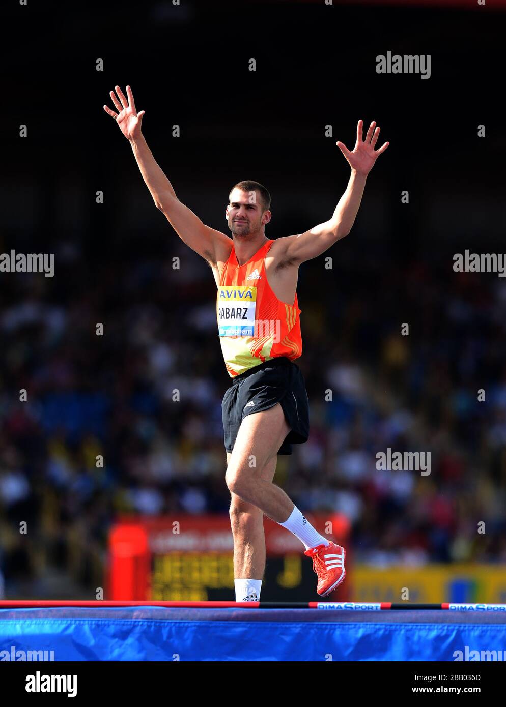 Great Britain's Robbie Grabarz celebrates winning the High Jump ...