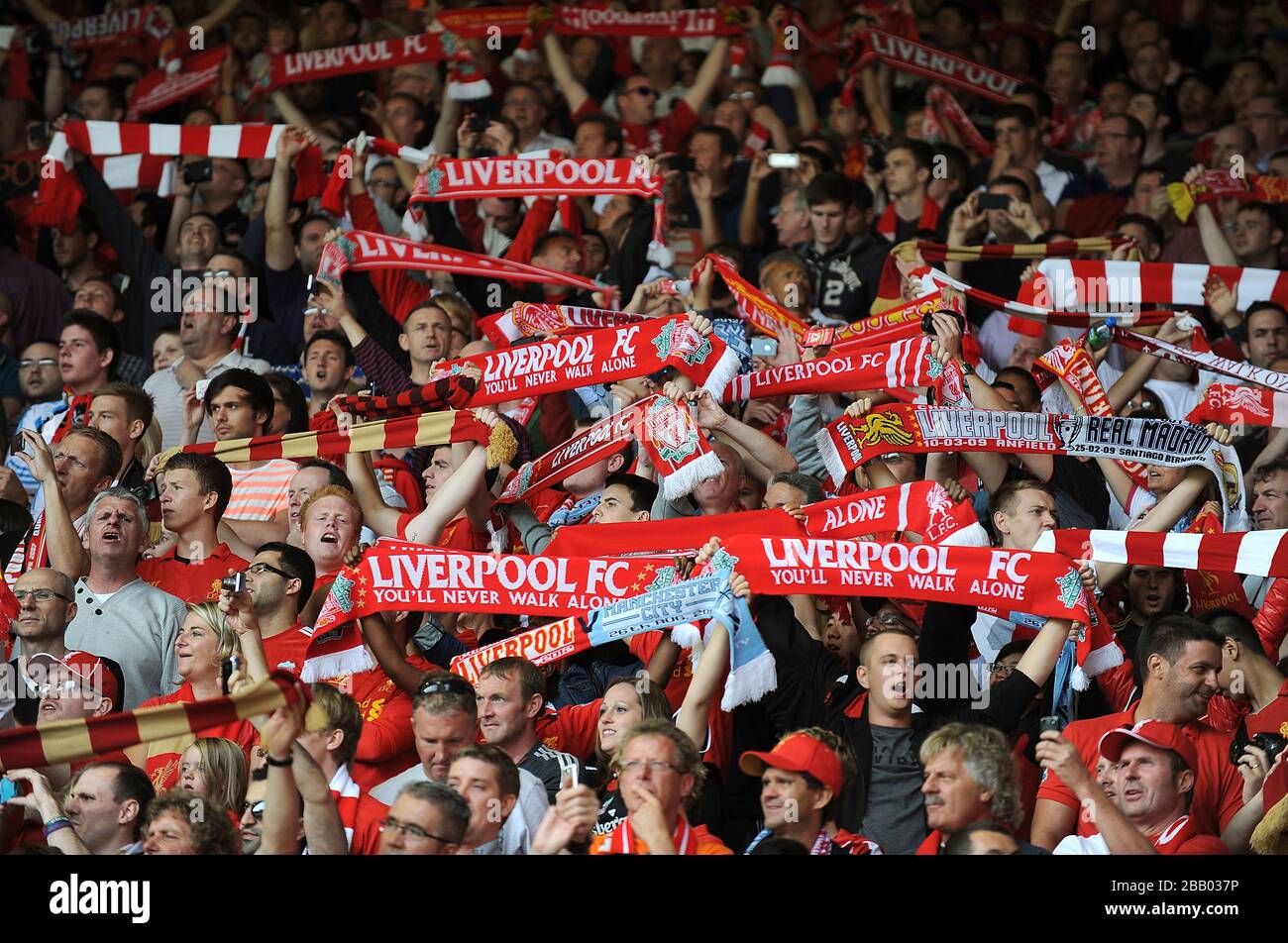 General view of Liverpool fans in the stands Stock Photo - Alamy