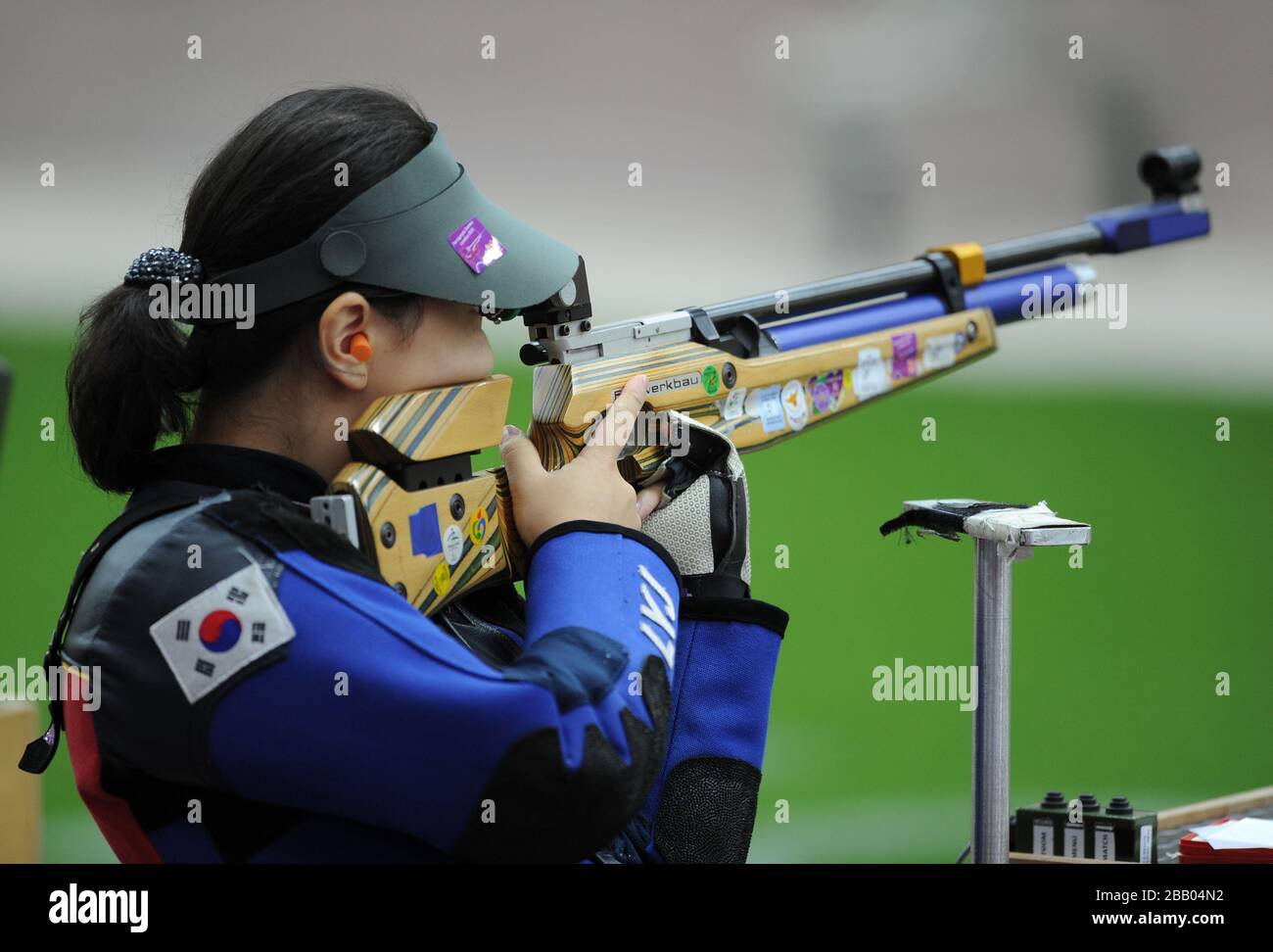 South Korea's Yoojeong Lee competes during the Women's R2-10m Air Rifle ...