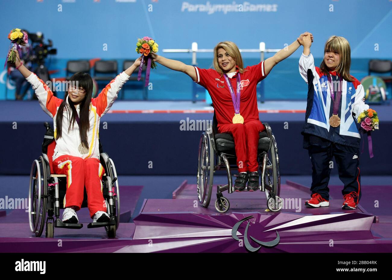 Left to right China's Zhe Cui Turkey's Nazmiye Muslu, and Great Britain ...