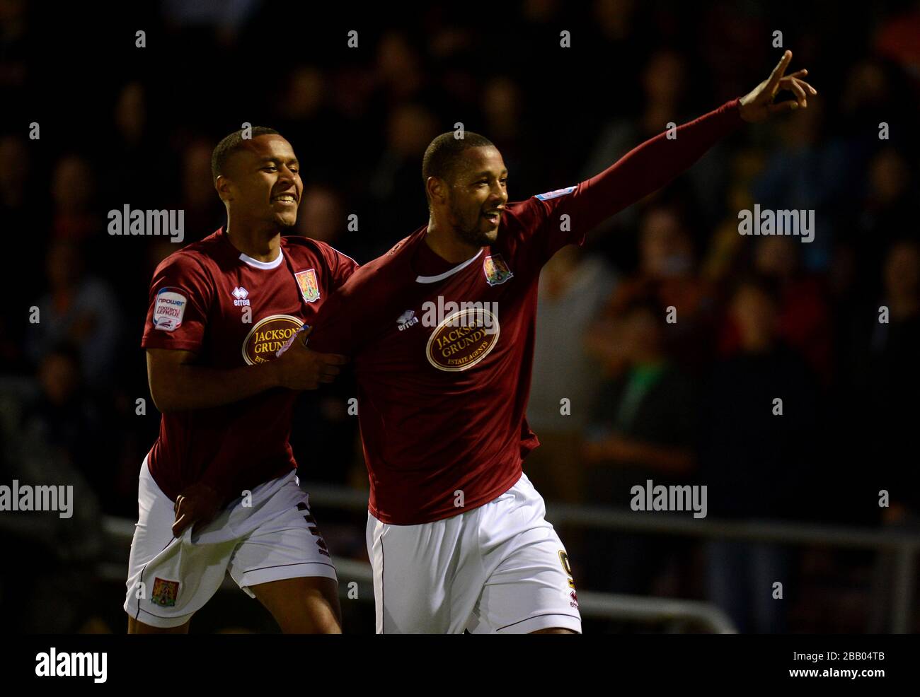 Northampton Town's Clive Platt celebrates scoring their first goal to ...