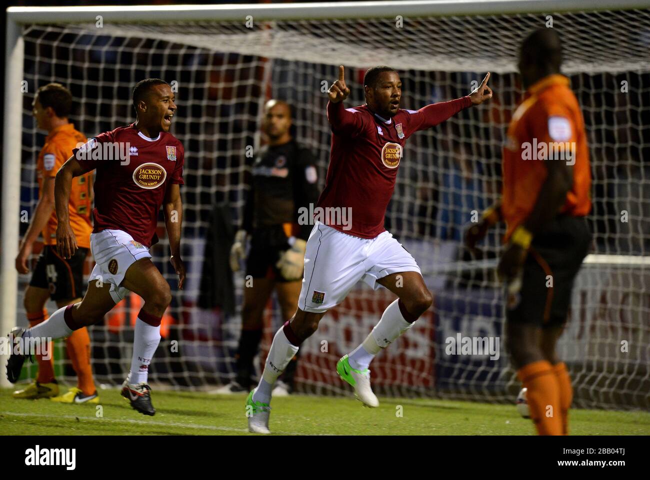Northampton Town's Clive Platt celebrates scoring their first goal to ...