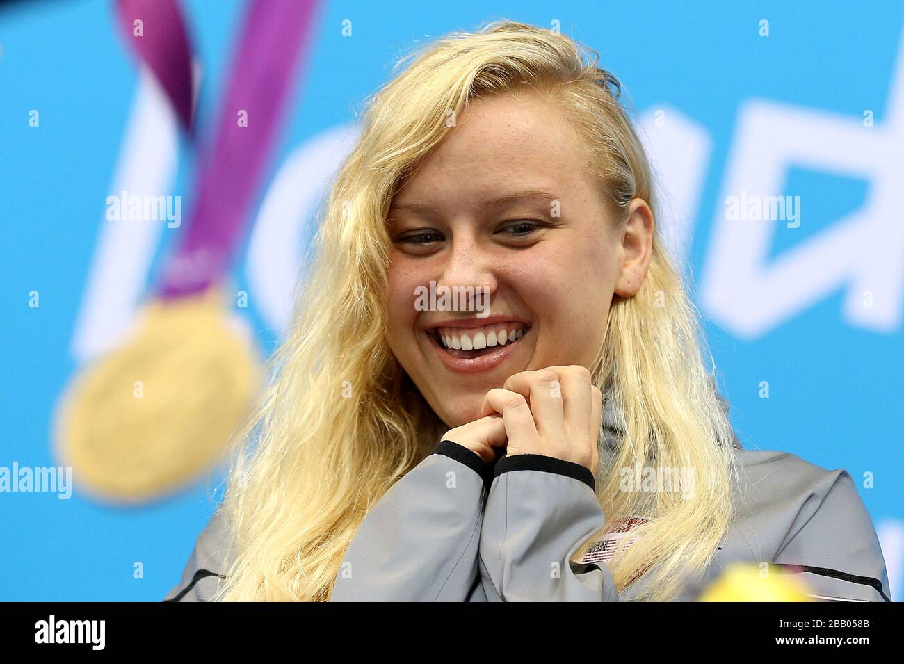 USA's Jessica Long awaits her Gold medal during the presentation ...