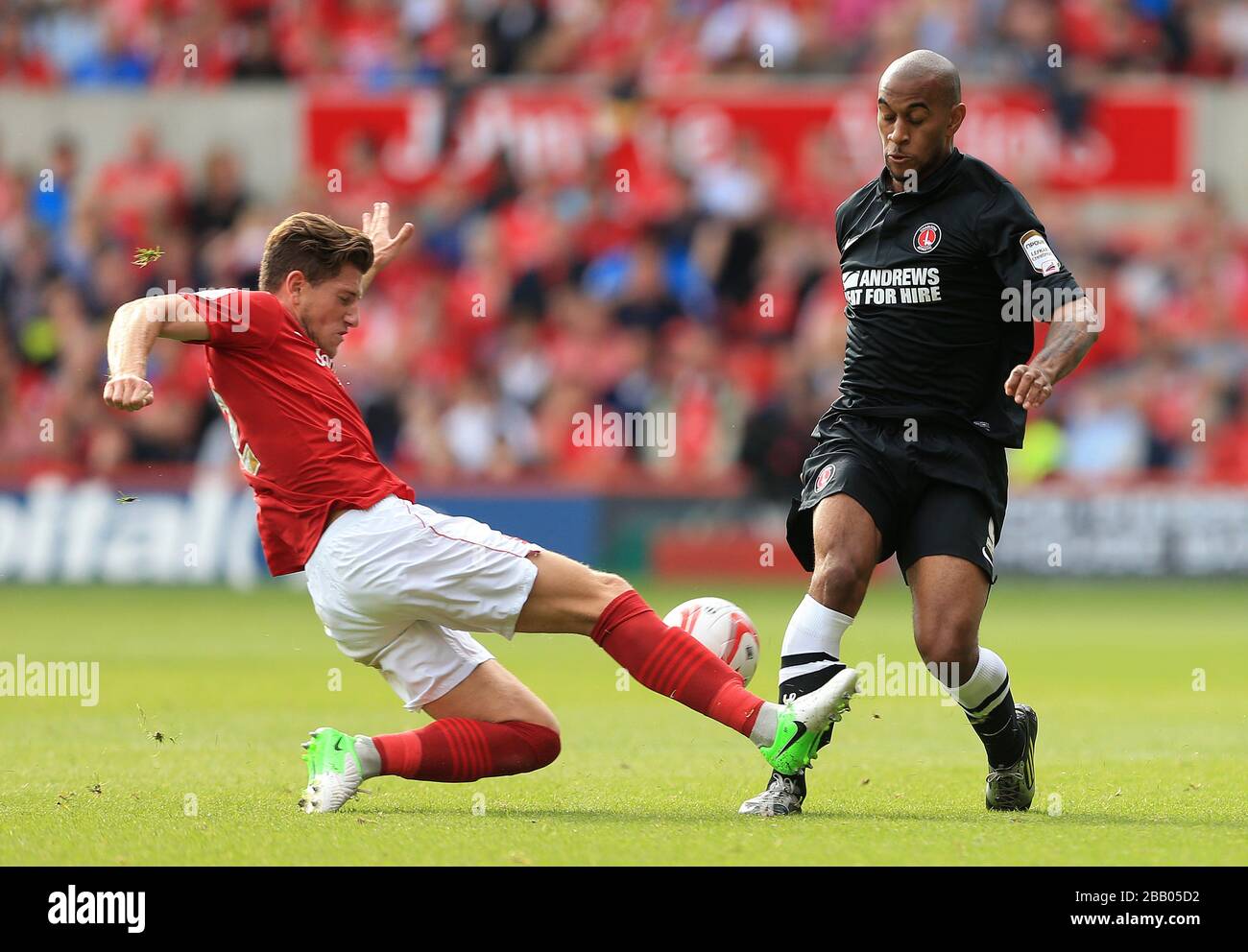 Nottingham Forest's Sam Hutchinson (left) and Charlton Athletic's Danny ...