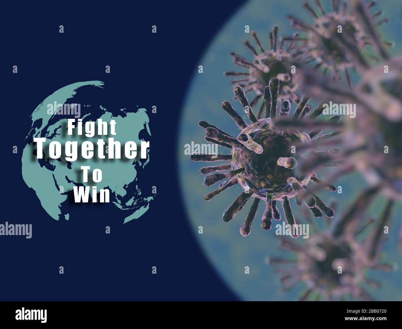 Illustration of corona viruses, covid-19 on blue background. Contagion ...