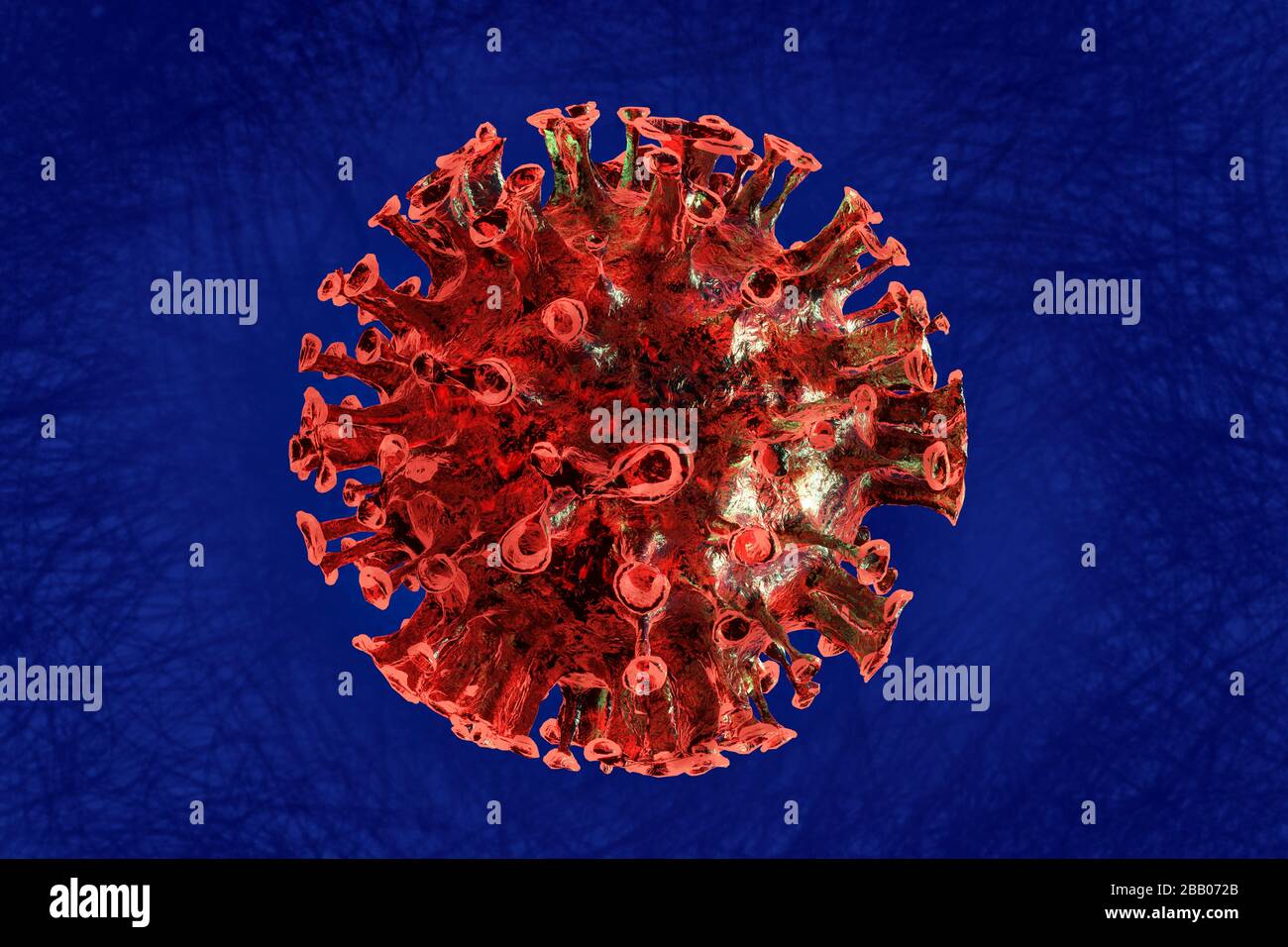 Illustration of corona viruses, covid-19 on blue background. Contagion ...