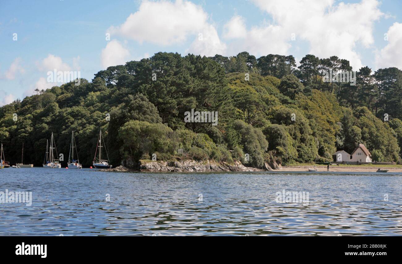 The Helford River opposite Helford Village looking up Porthnavas Creek ...