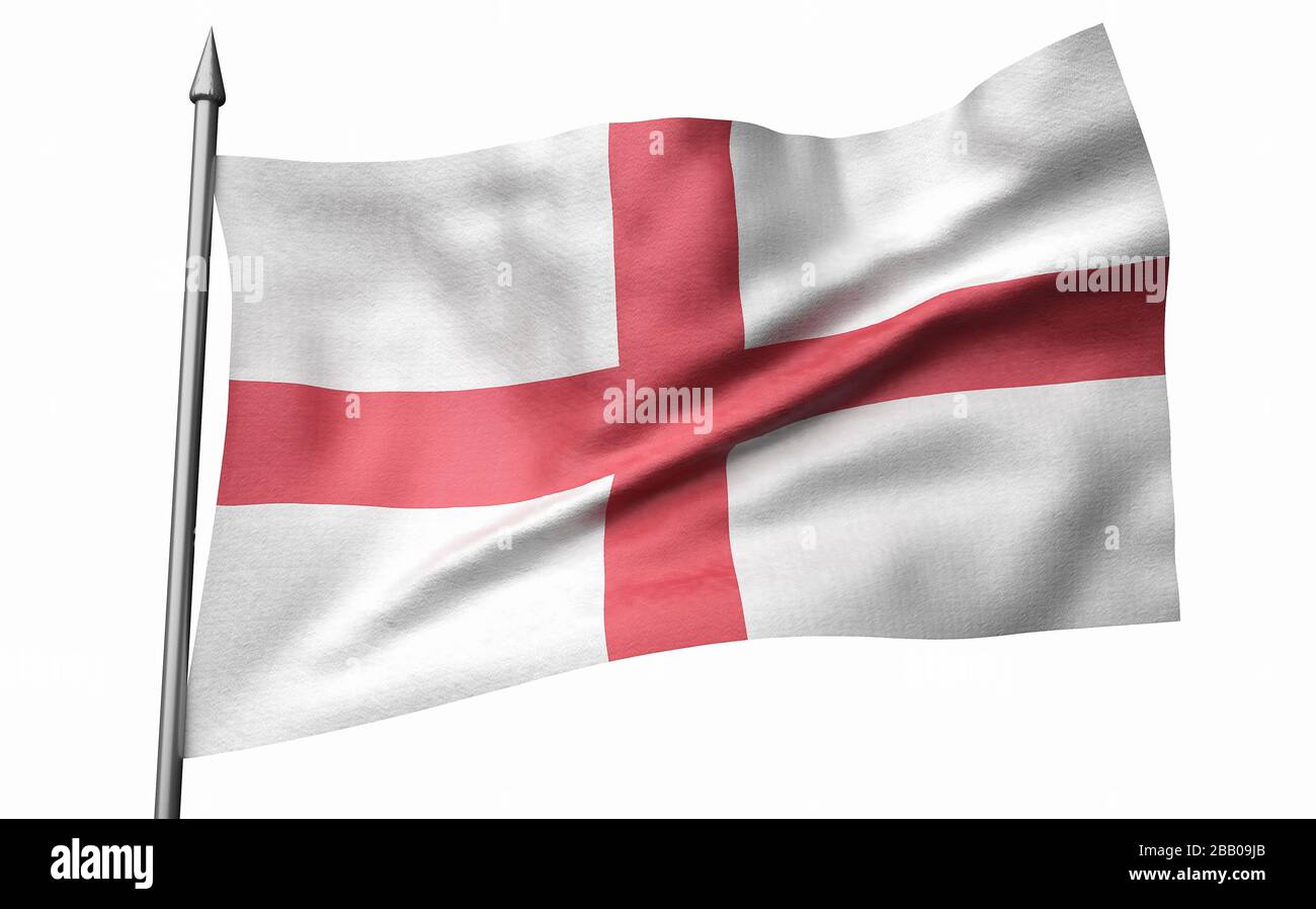 3D Render of Flagpole with England Flag Stock Photo - Alamy