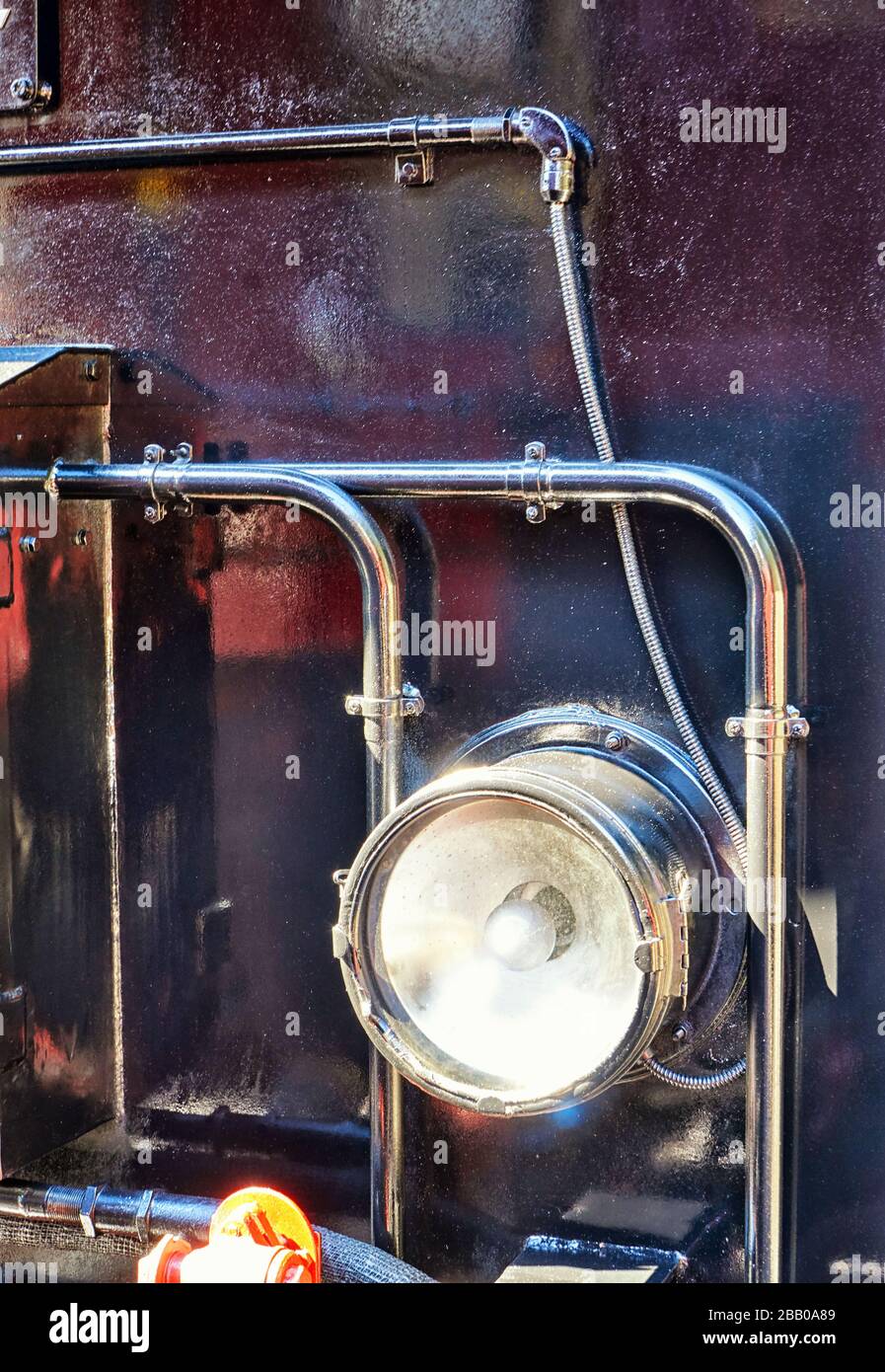Detail of a lamp on a steam locomotive Stock Photo - Alamy