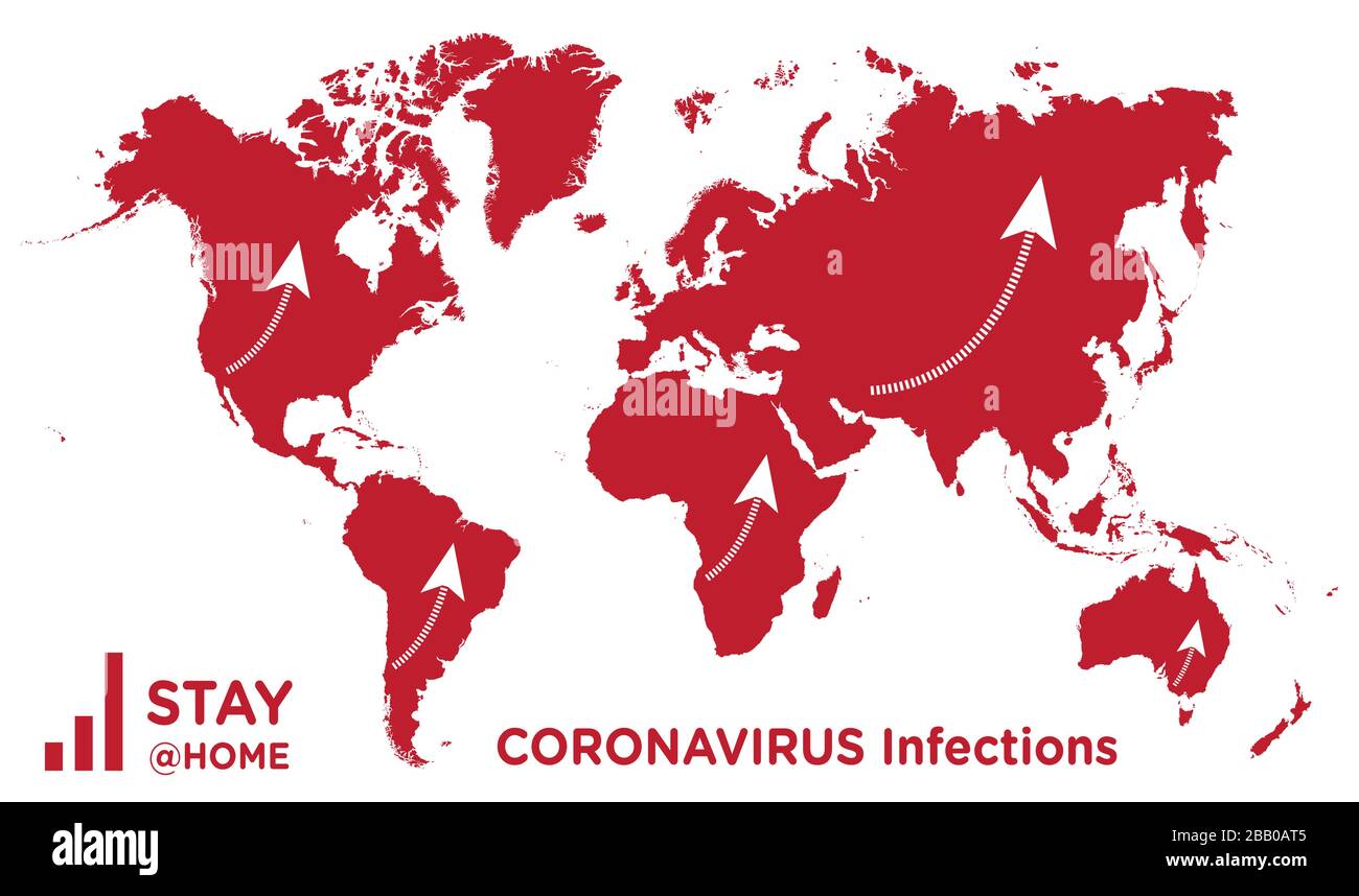 World map with increasing coronavirus infection curve Stock Vector ...