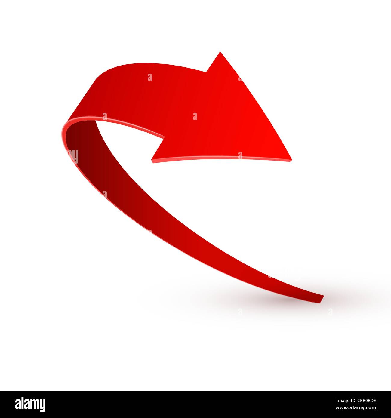 Realistic red swirling arrow. Vector illustration on a white background ...