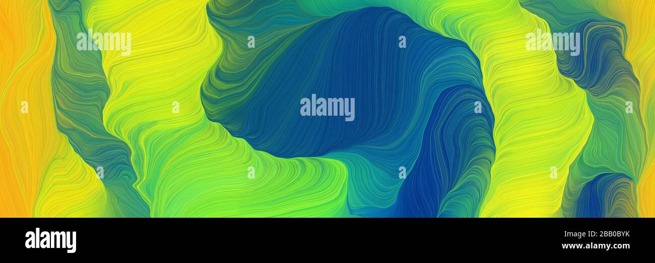 abstract decorative waves header design with teal blue, gold and yellow ...