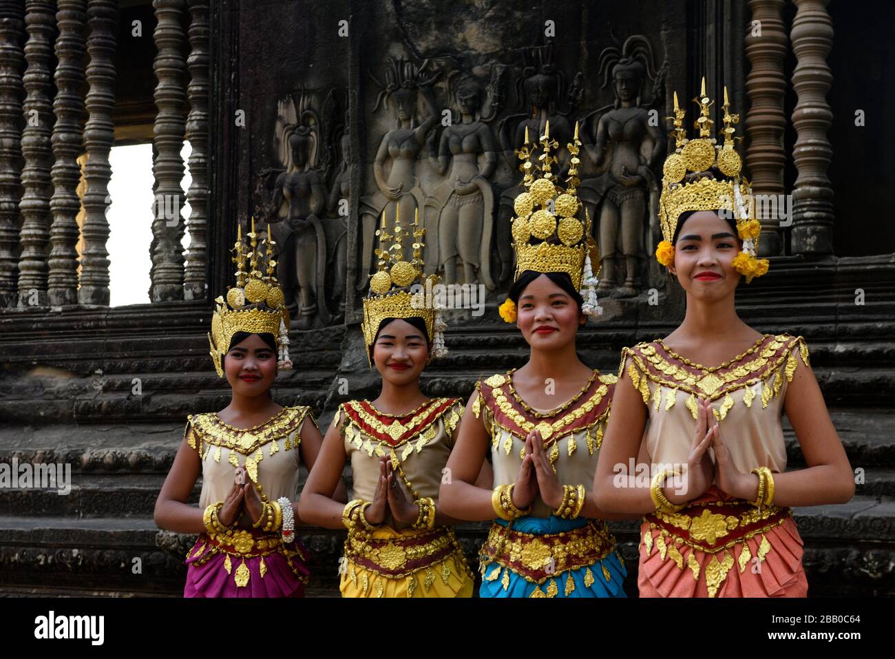 Temple dancer,Apsara dancer in Angkor Wat,Siem Reap Province,Cambodia,South East Asia Stock ...