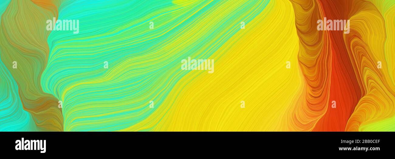 art decorative curves header design with golden rod, turquoise and ...