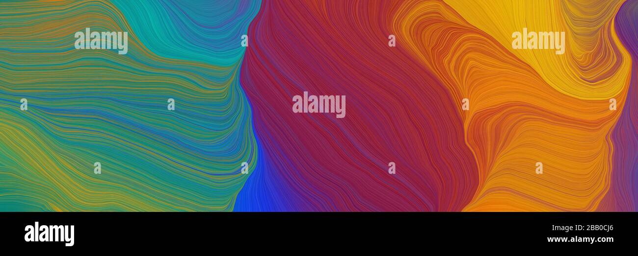 abstract colorful waves backdrop with sienna, teal blue and dark ...