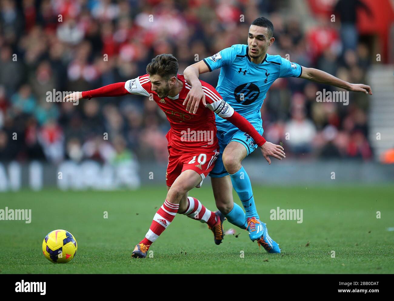 Tottenham Hotspur's Nabil Bentaleb (right) and Southampton's Adam ...