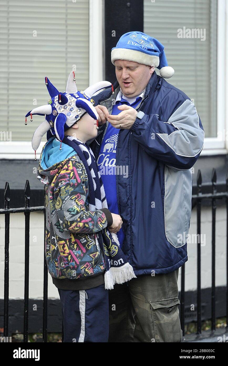 Everton fans outside Goodison Park Stock Photo - Alamy