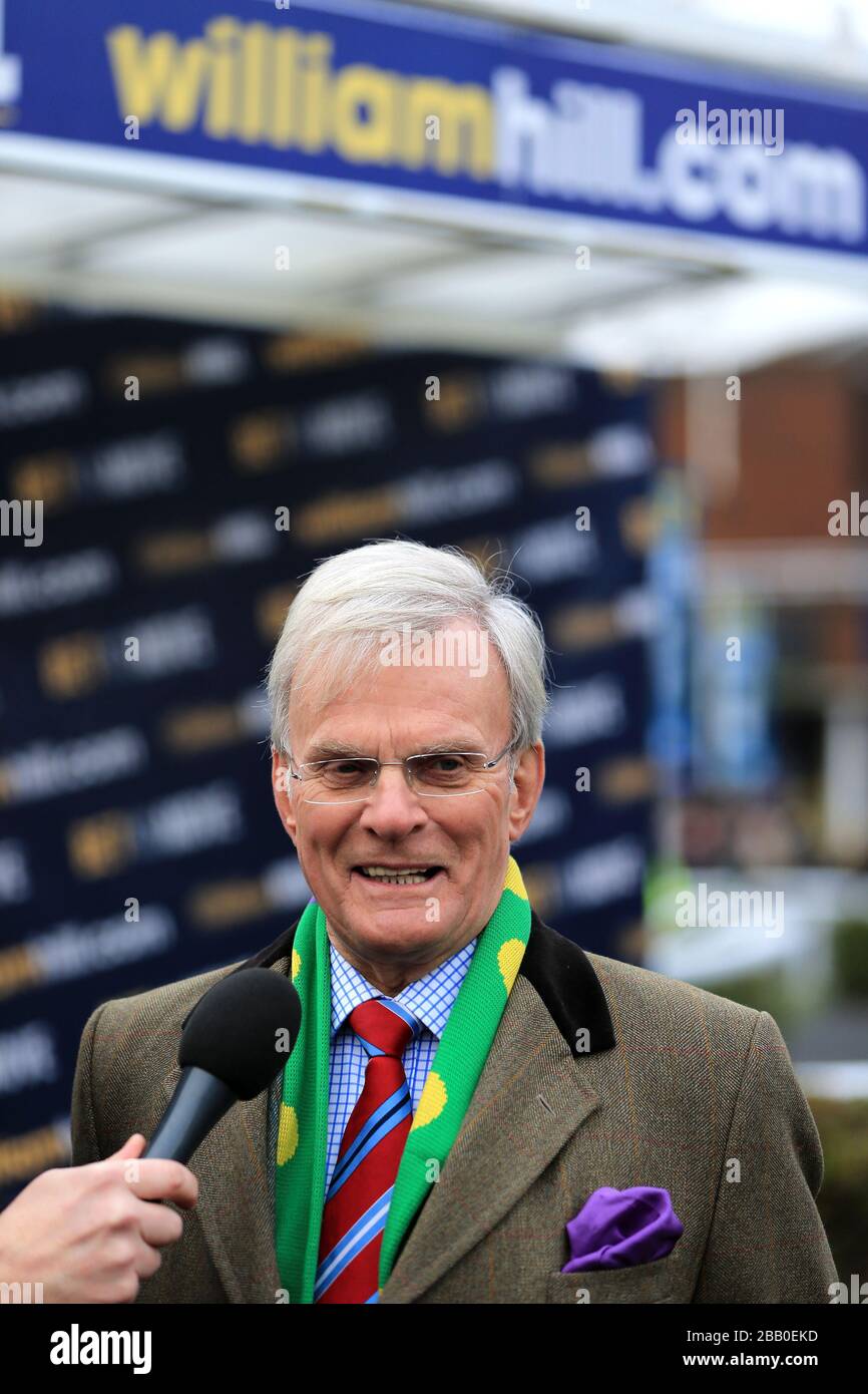 Kauto Star owner Clive D. Smith speaks to the media as he watches five ...