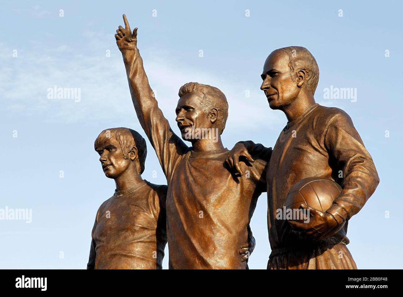 The United Trinity statue of former players (left to right) George Best ...