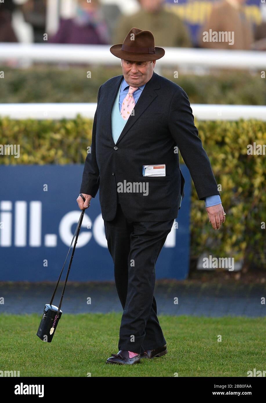 Trainer Nicky Henderson before the williamhill.com Desert Orchid Chase ...