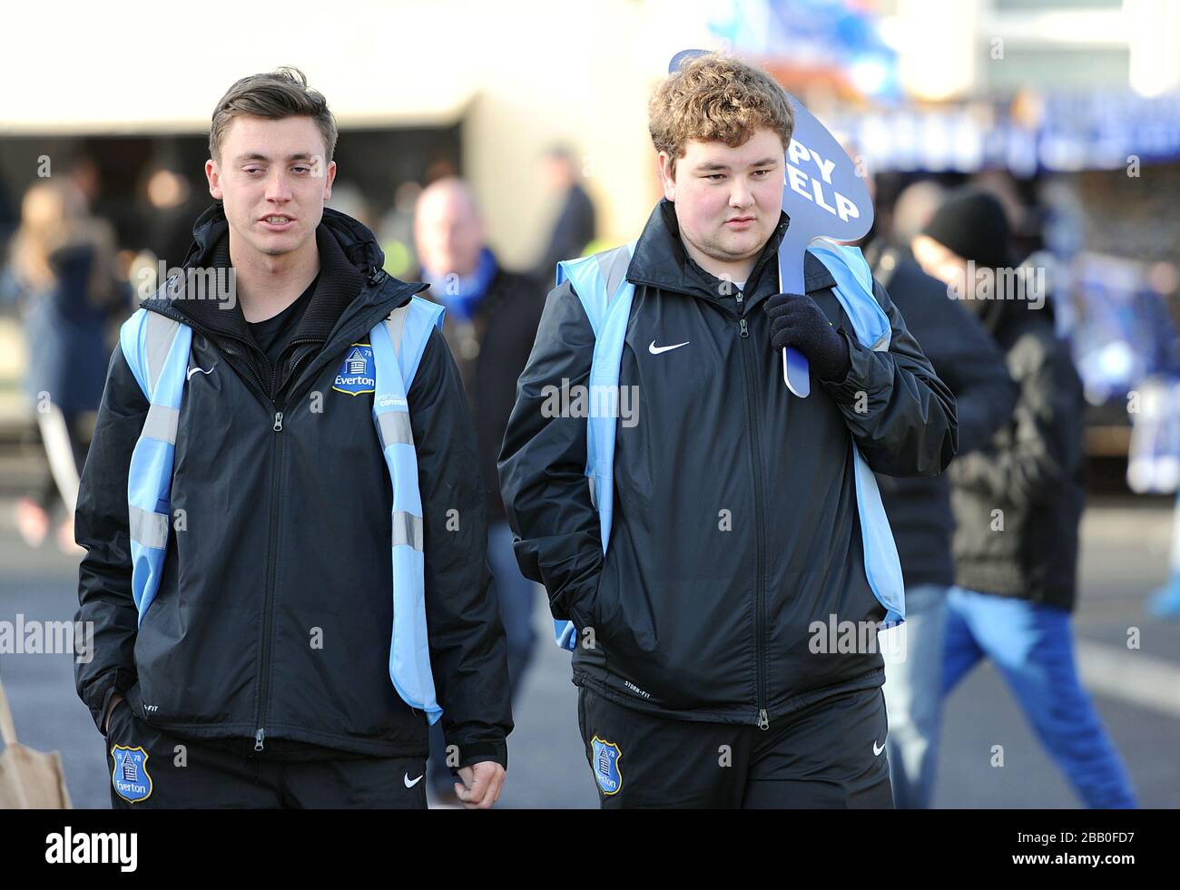 Everton staff outside goodison park before game hi-res stock ...