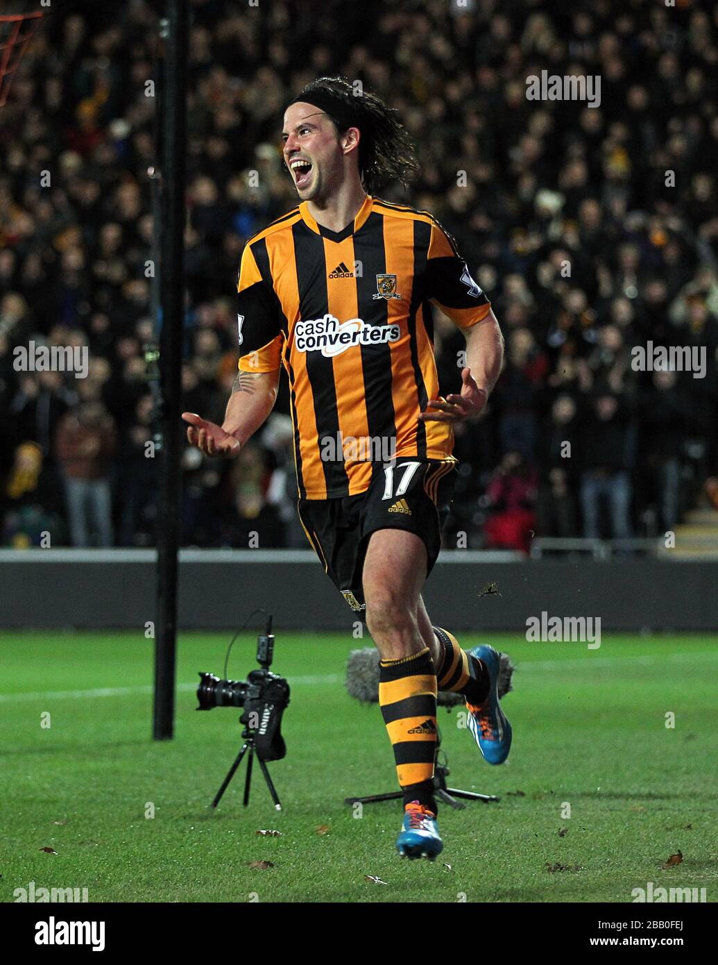 Hull City's George Boyd celebrates scoring his side's third goal Stock ...