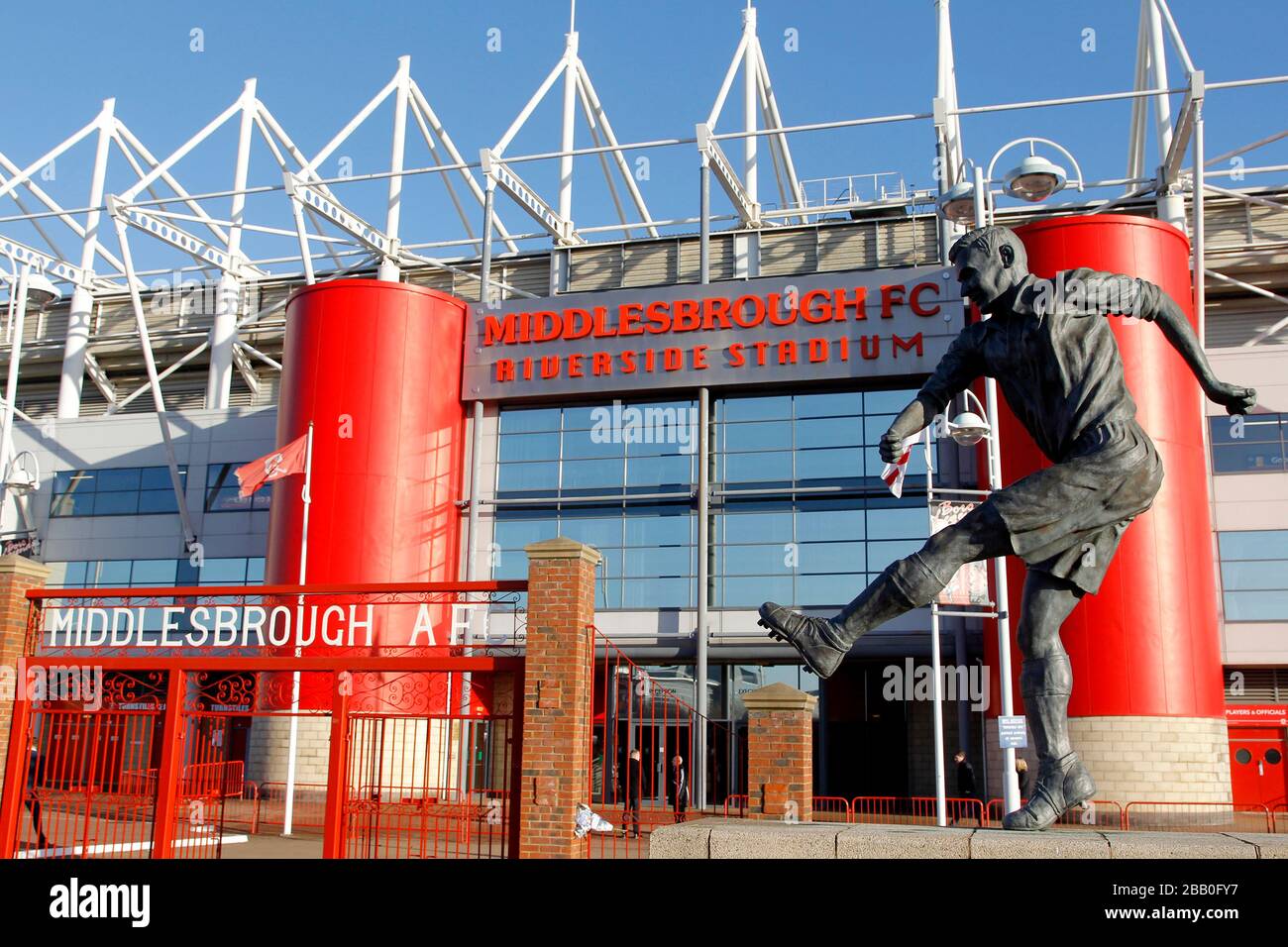 A statue of Middlesbrough legend Wilf Mannion outside the Riverside ...